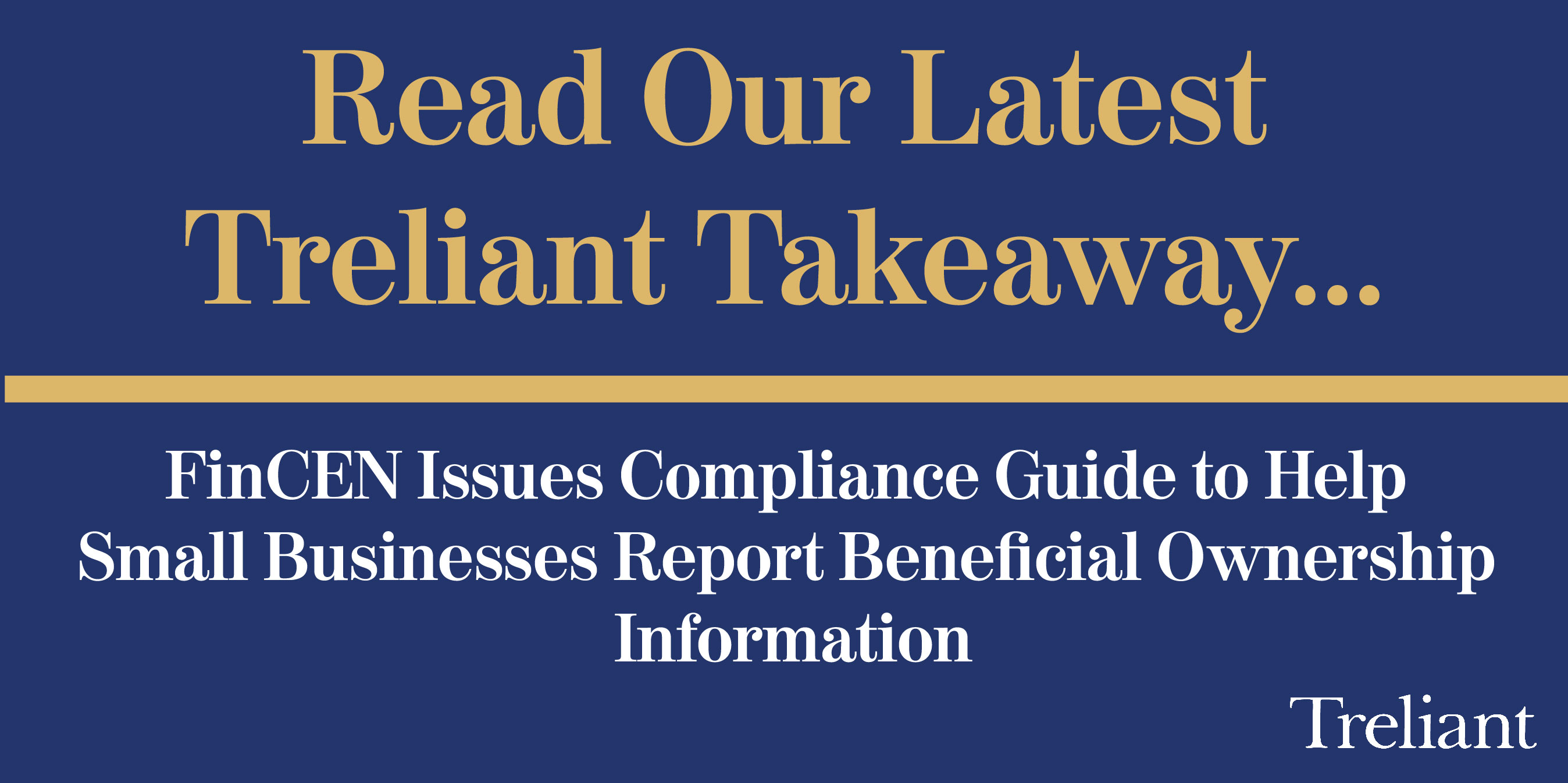 Treliant Takeaway...FinCEN Issues Compliance Guide to Help Small ...